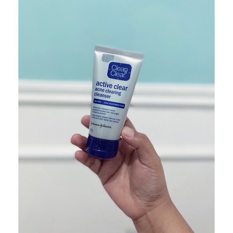 Jual Clean & Clear Active Clear Acne Clearing Cleanser 50 gr | Shopee ...
