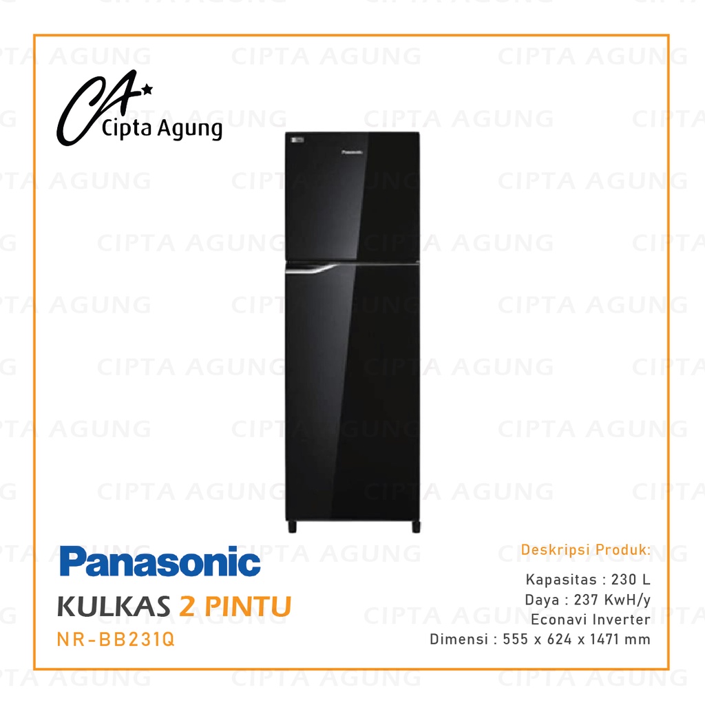 Jual KULKAS 2 PINTU 205 L PANASONIC PRIME FRESH NR-BB231Q-S NRBB231QS ...
