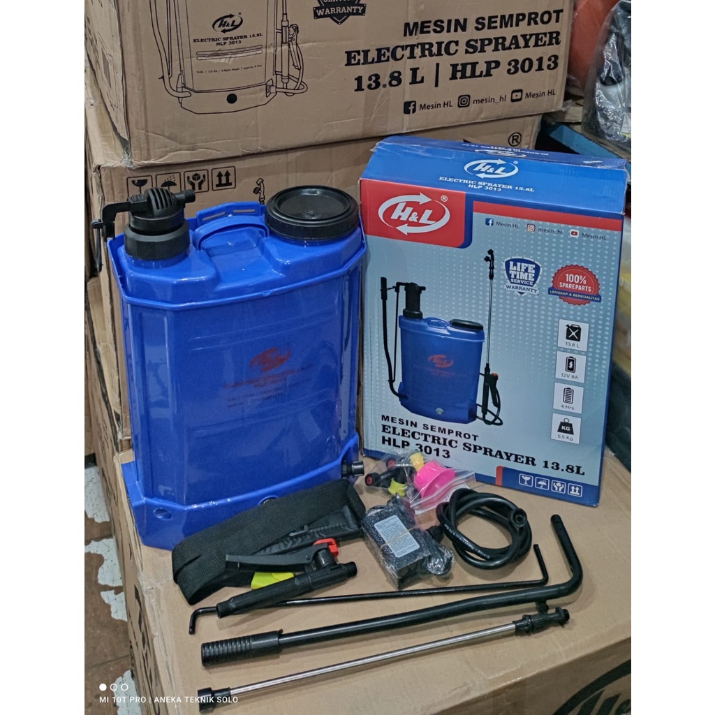 Jual Tangki Semprot Elektrik H&L 13,8L 2in1 HLP3013 Elektric Sprayer H ...