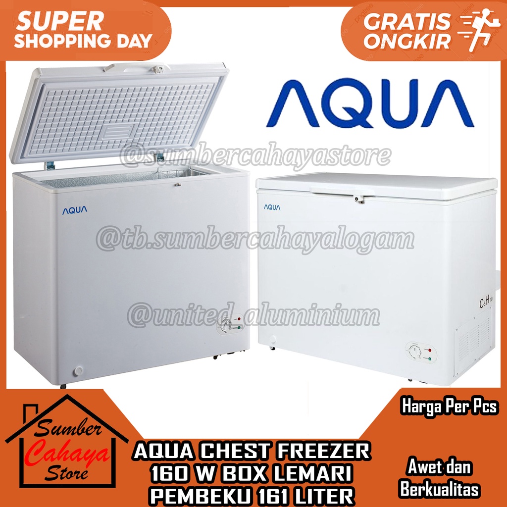 Jual CHEST FREEZER AQUA AQF 160W FROZEN FOOD 161 Liter BOX LEMARI ...