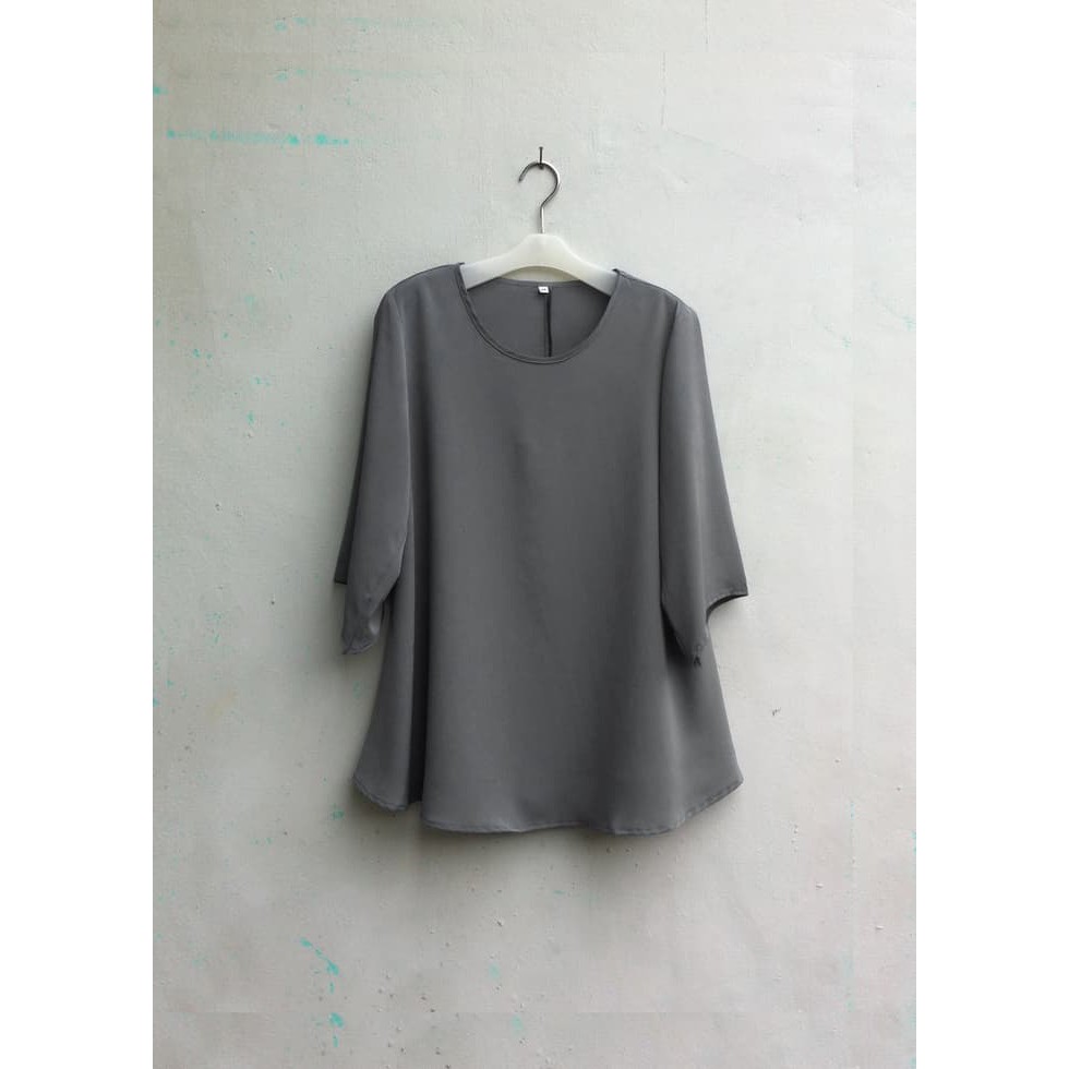 Baju wanita big size jumbo 2L 3L 4L 5L Warna Abu-Abu Tua | Shopee Indonesia
