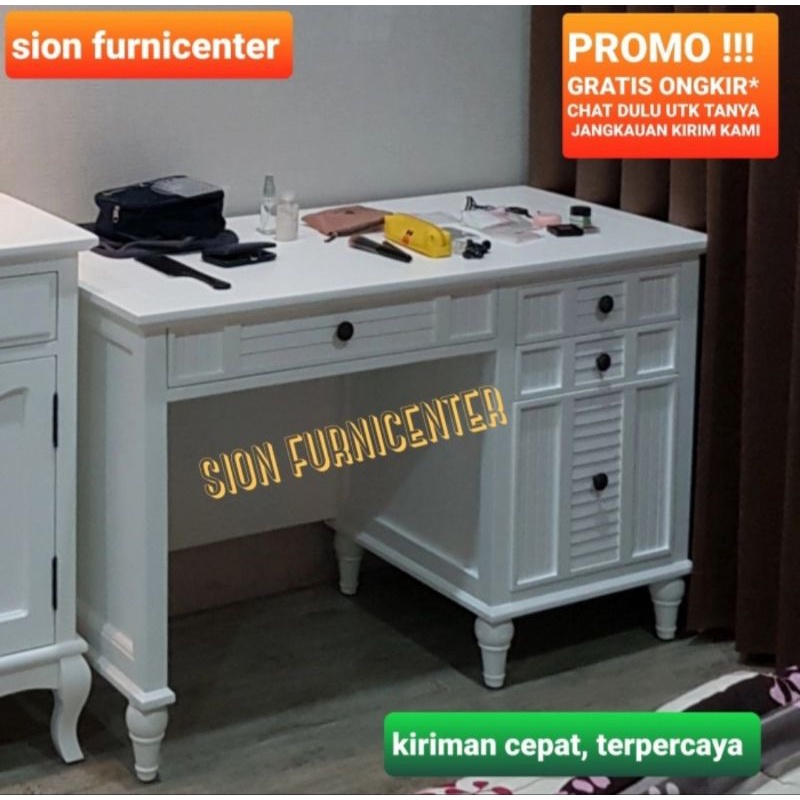 Jual meja tulis putih / meja tulis duco / meja tulis klasik / meja ...