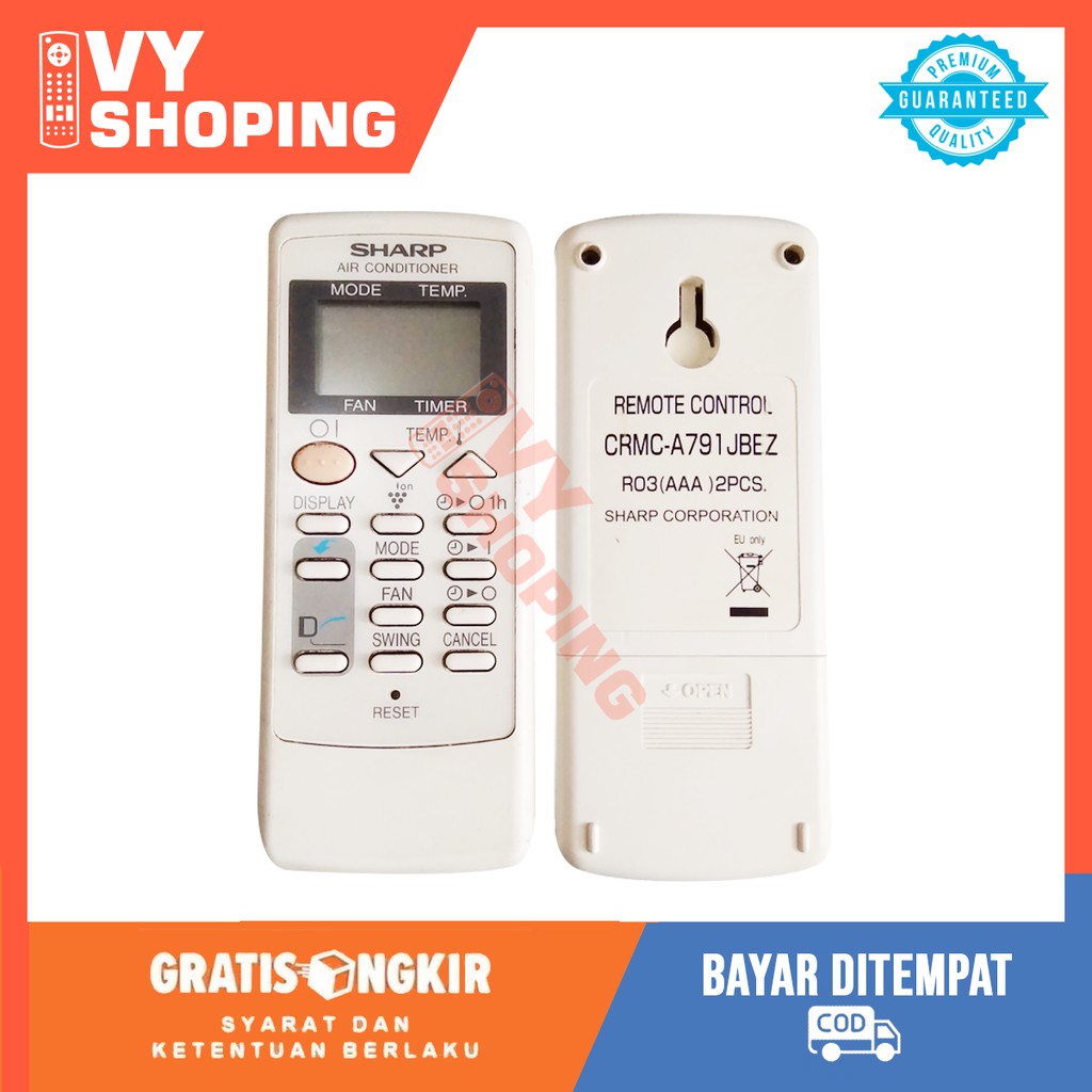 Jual REMOTE AC SHARP CRMC-A791JBEZ REMOT AC SHARP CRMC A791 JBEZ ORIGINAL Indonesia|Shopee Indonesia