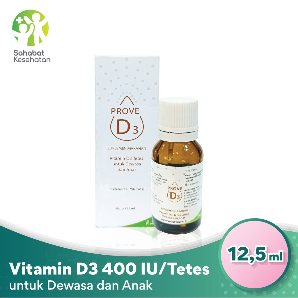 Prove D3 Drop - Vitamin D3 400 IU Tetes 12.5 ml untuk Dewasa dan Anak ...