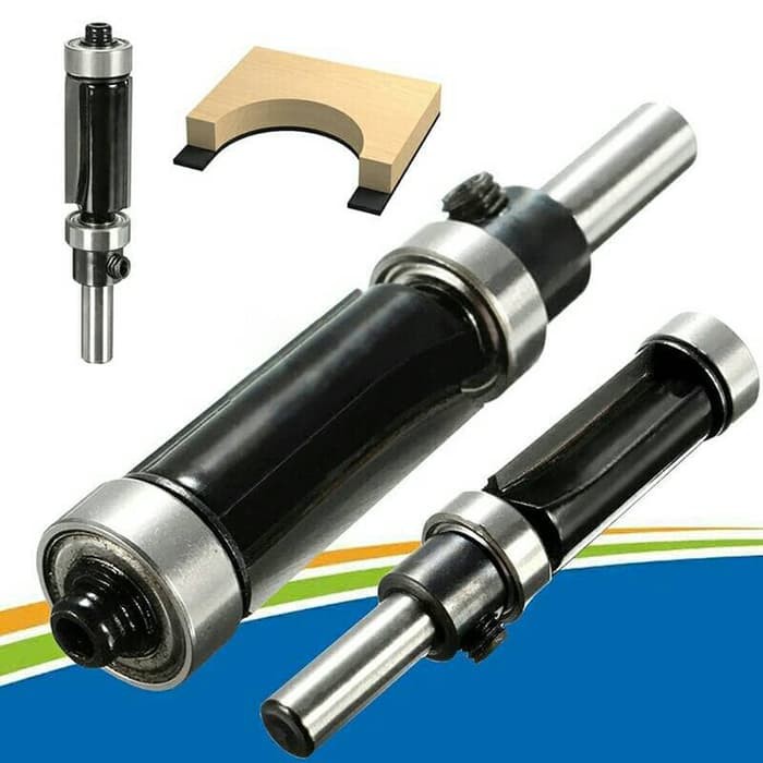 Jual mata profil flush trim double bearing trimming router bit straight ...