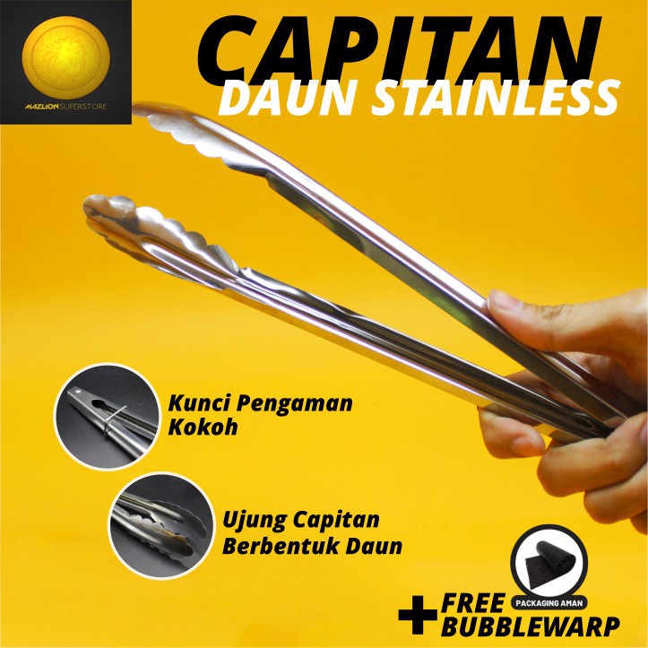 Jual Capitan Daun Stainless - Penjapit Makan Model Daun | Shopee Indonesia