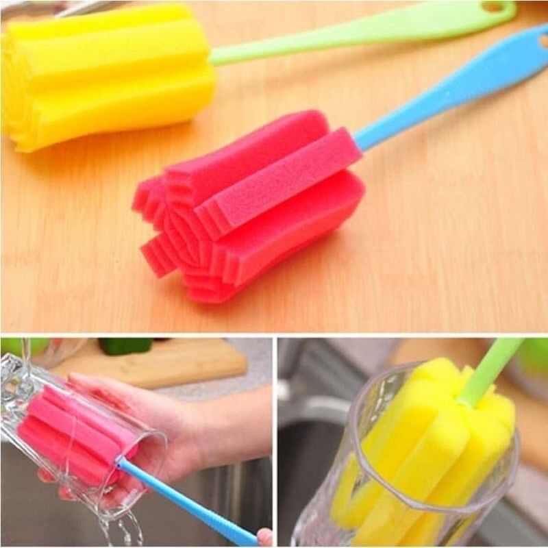 Jual Pembersih Botol Susu & Gelas - Sponge Busa Dengan Gagang Kecil ...