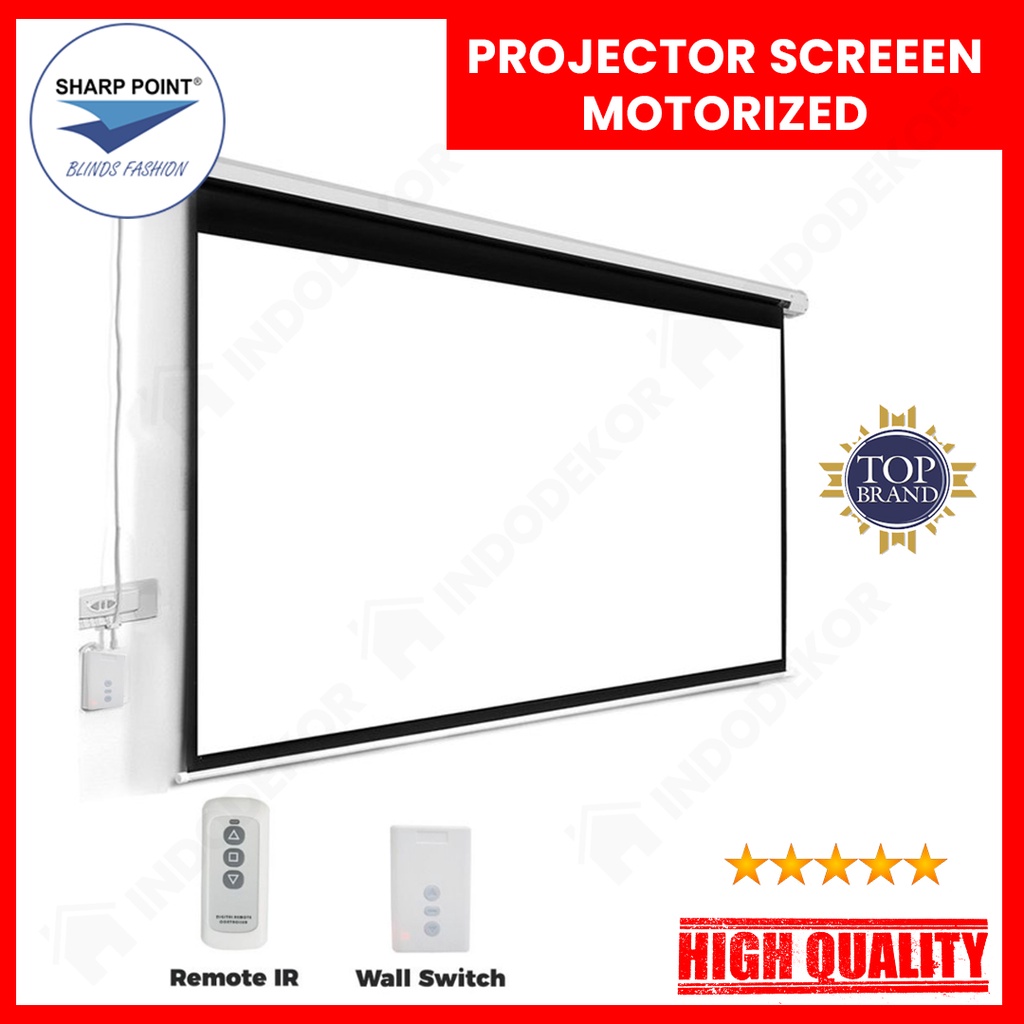 Jual Layar Proyektor Otomatis Sharp Point Ori - Screen Projector ...
