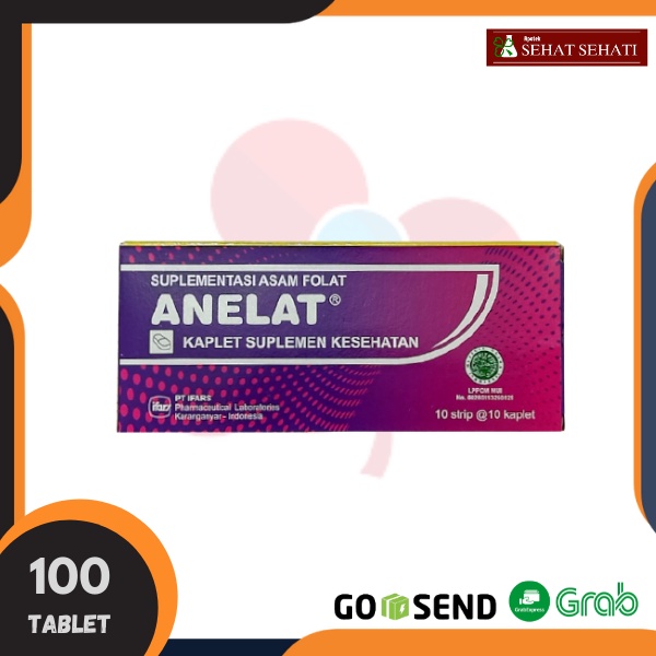 Jual Anelat / Vitamin Asam Folat / Folic Acid Suplemen Ibu Hamil - 100 ...
