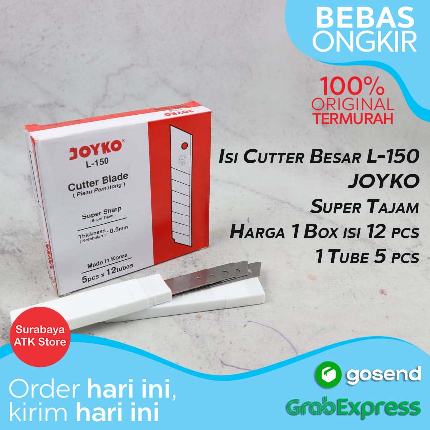 Jual Isi Silet Besar Joyko L-150 12 Tube Cutter Blade Refill Isi Cutter ...