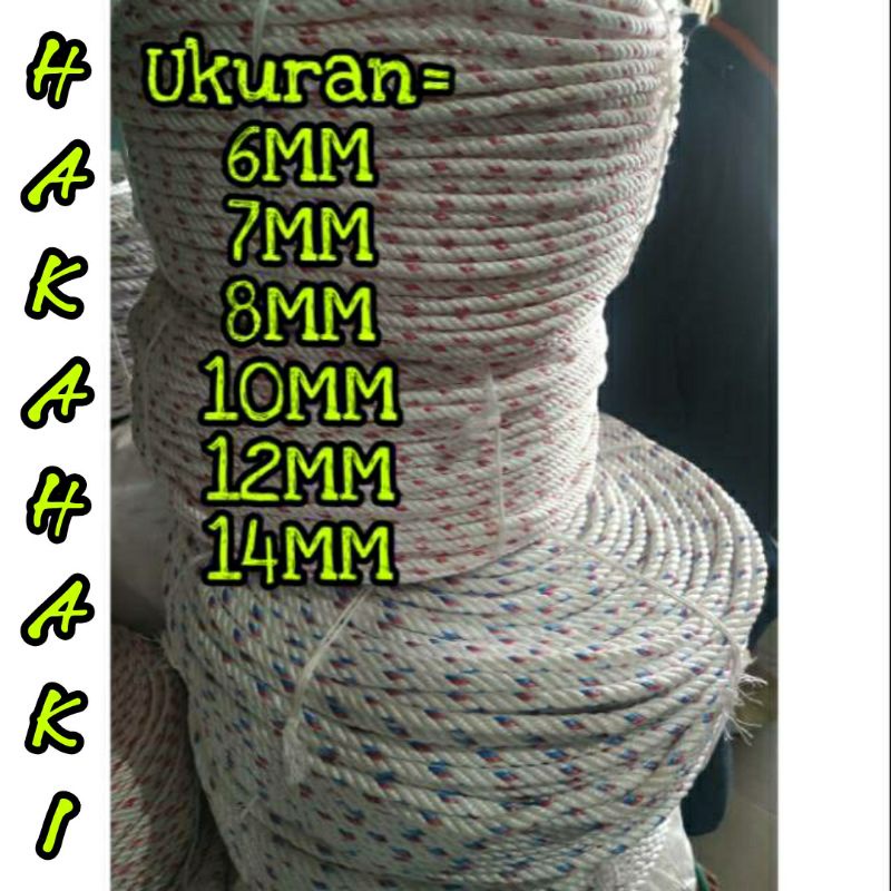 Jual [harga 1kg] TALI TAMPAR TALI KENUR TALI TAMBANG 5MM-14MM PUTIH PPE ...