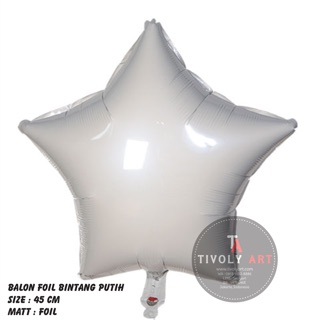Jual Balon Foil Bintang Putih 45Cm / Balon Foil Star PUTIH / Balon ...