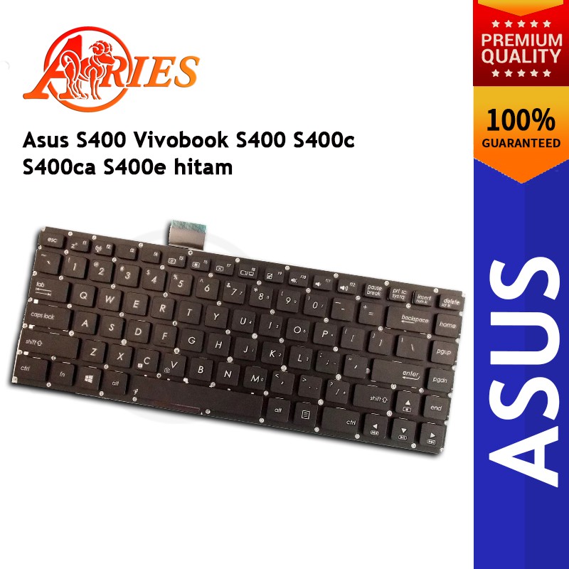 Jual Keyboard laptop Asus S400 Vivobook S400 S400c S400ca S400e hitam ...