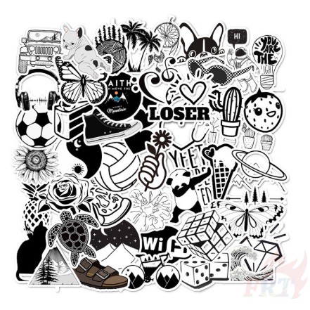 Jual Sticker Bomb hitam putih Laptop Skateboard stiker hitam putih 027 ...