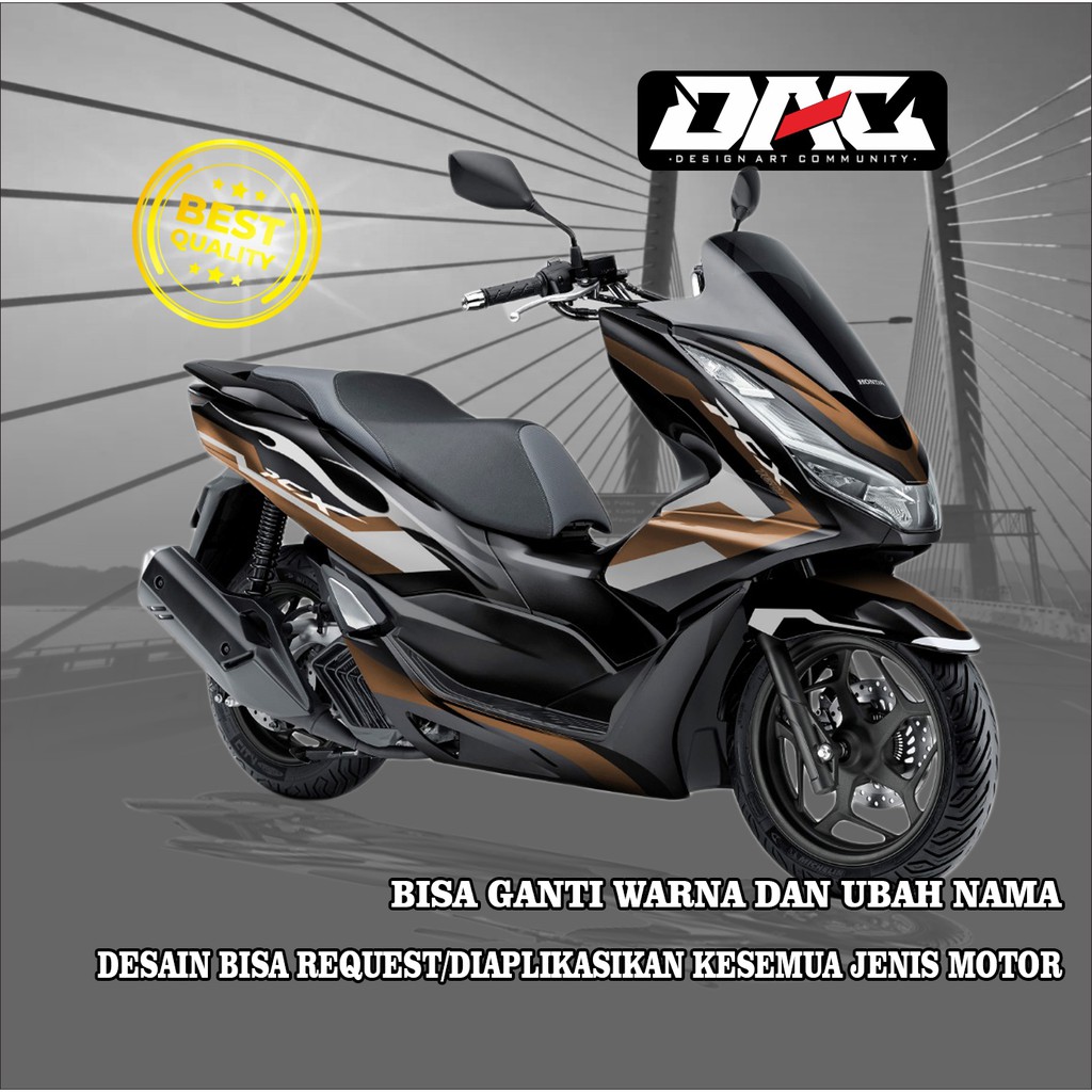 Jual Sticker decal full body Honda PCX Hitam abu Coklat | Shopee Indonesia