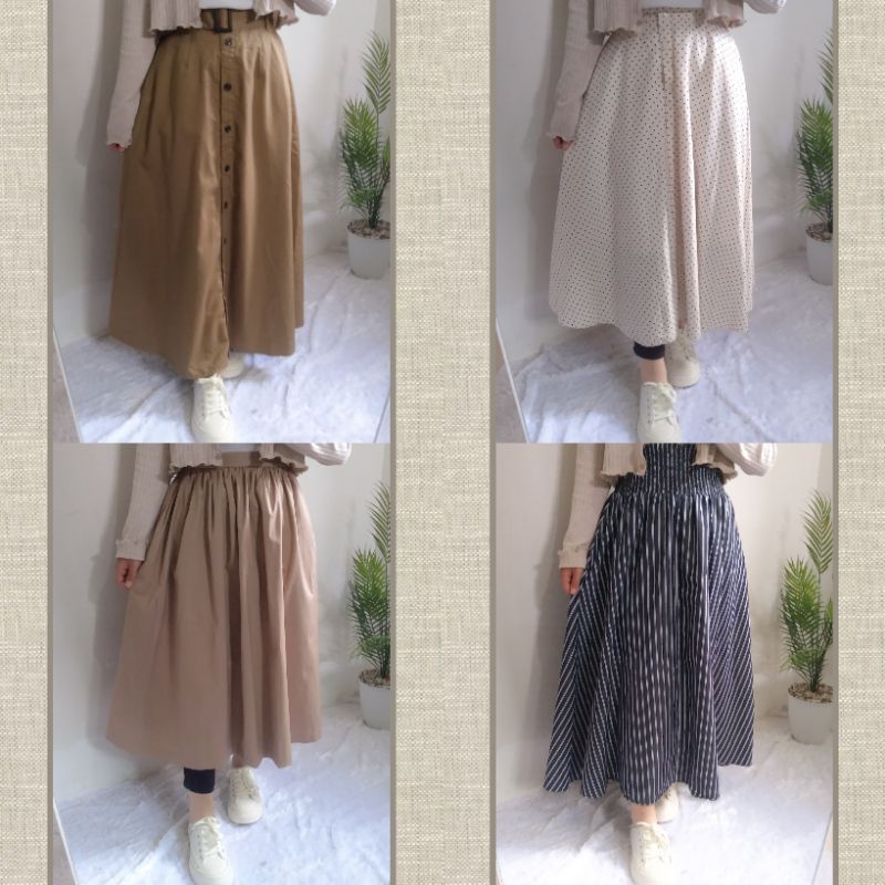 Jual CHAPTER 28 - rok thrift / span / floral / formal / a-line / midi ...