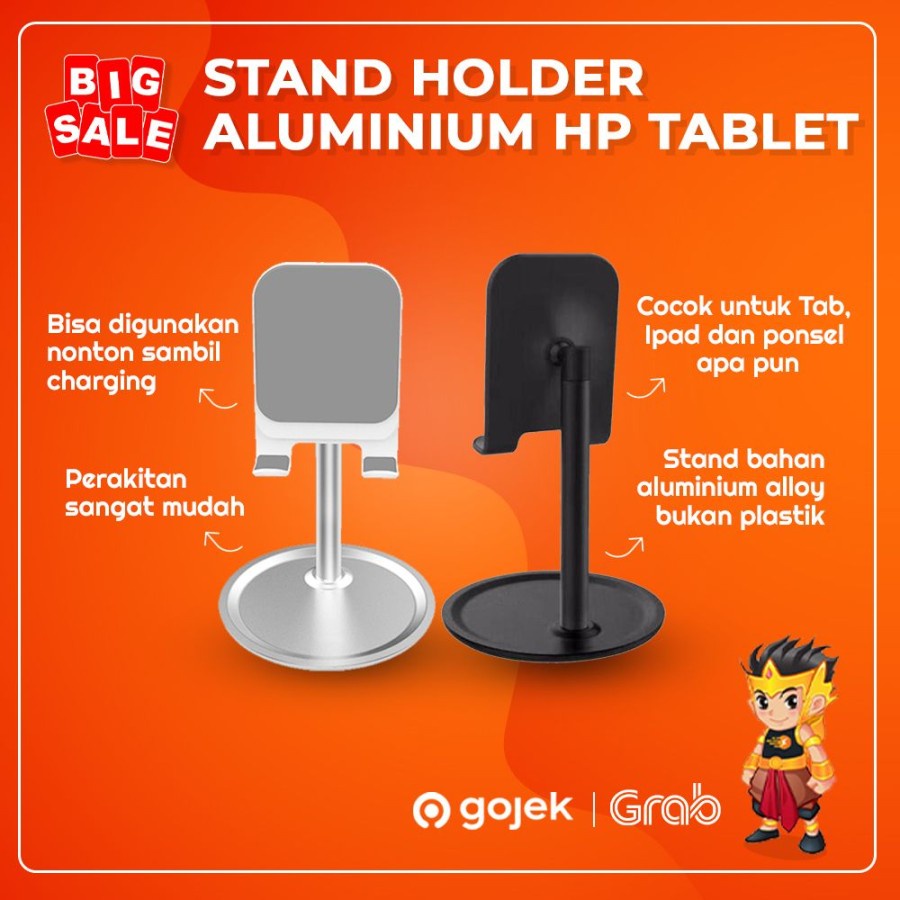 Jual Stand Holder Aluminium HP Tablet 4.7 - 10.5 Inch Penyangga ...