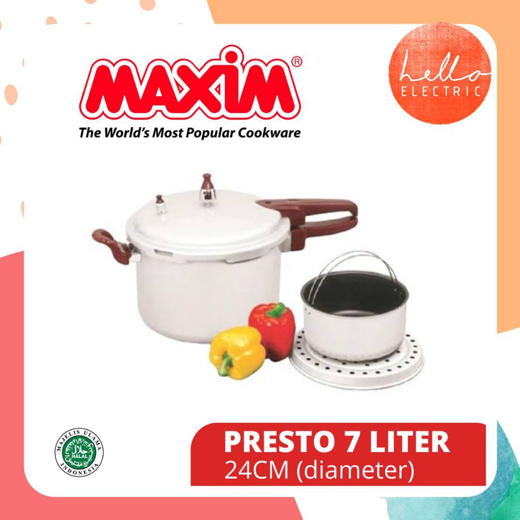 Jual PANCI PRESTO MAXIM / PANCI UAP MAXIM / 7 LITER DIAMETER 24CM Indonesia|Shopee Indonesia