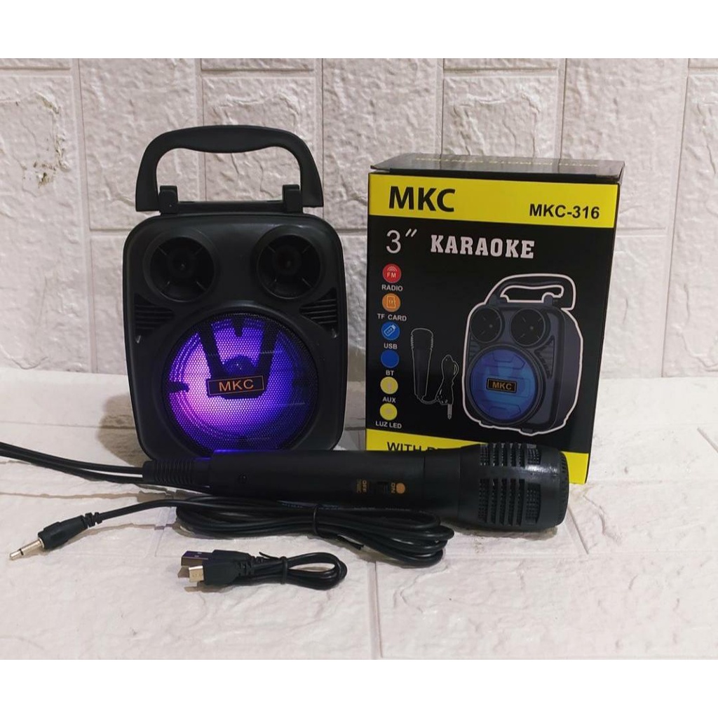 Jual Speaker spk Bluetooth MKC-316 plus mic kabel | Shopee Indonesia