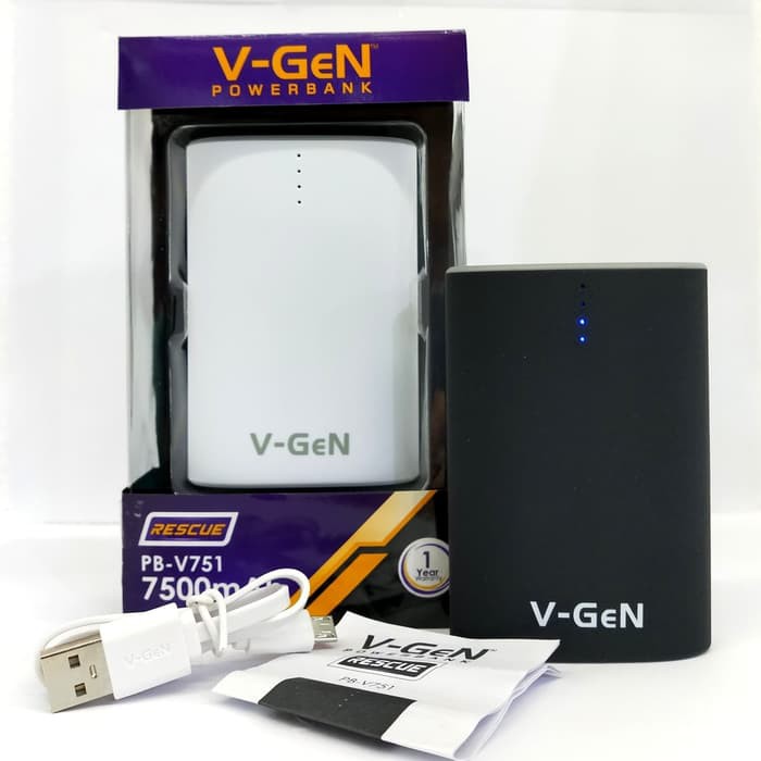 Jual V-GEN Powerbank Vgen Rescue V751 7500mah Original V Gen ...