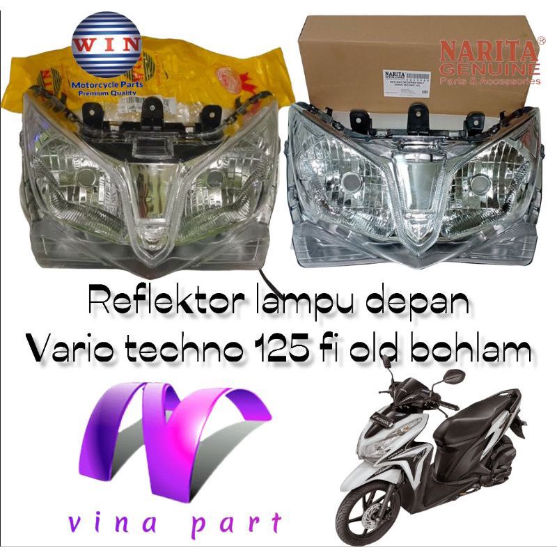 Jual reflektor lampu depan Vario techno 125 fi old bohlam KZR Narita win original | Shopee Indonesia