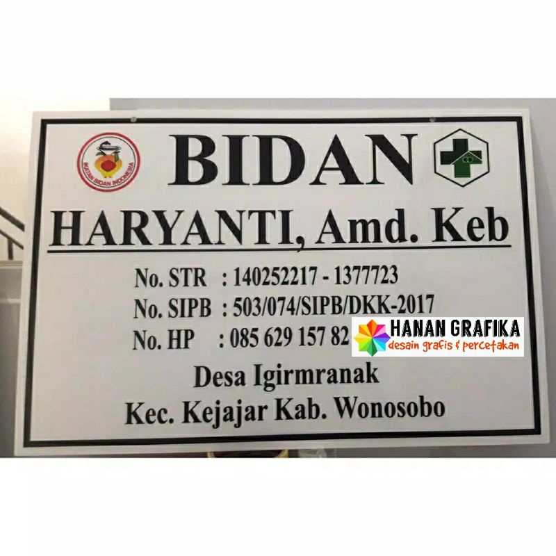 Jual Papan nama Akrilik 60x90 Plang Bidan Plang Dokter Plang Sekolah ... Jual Papan nama Akrilik 60x90 Plang Bidan Plang Dokter Plang Sekolah ...