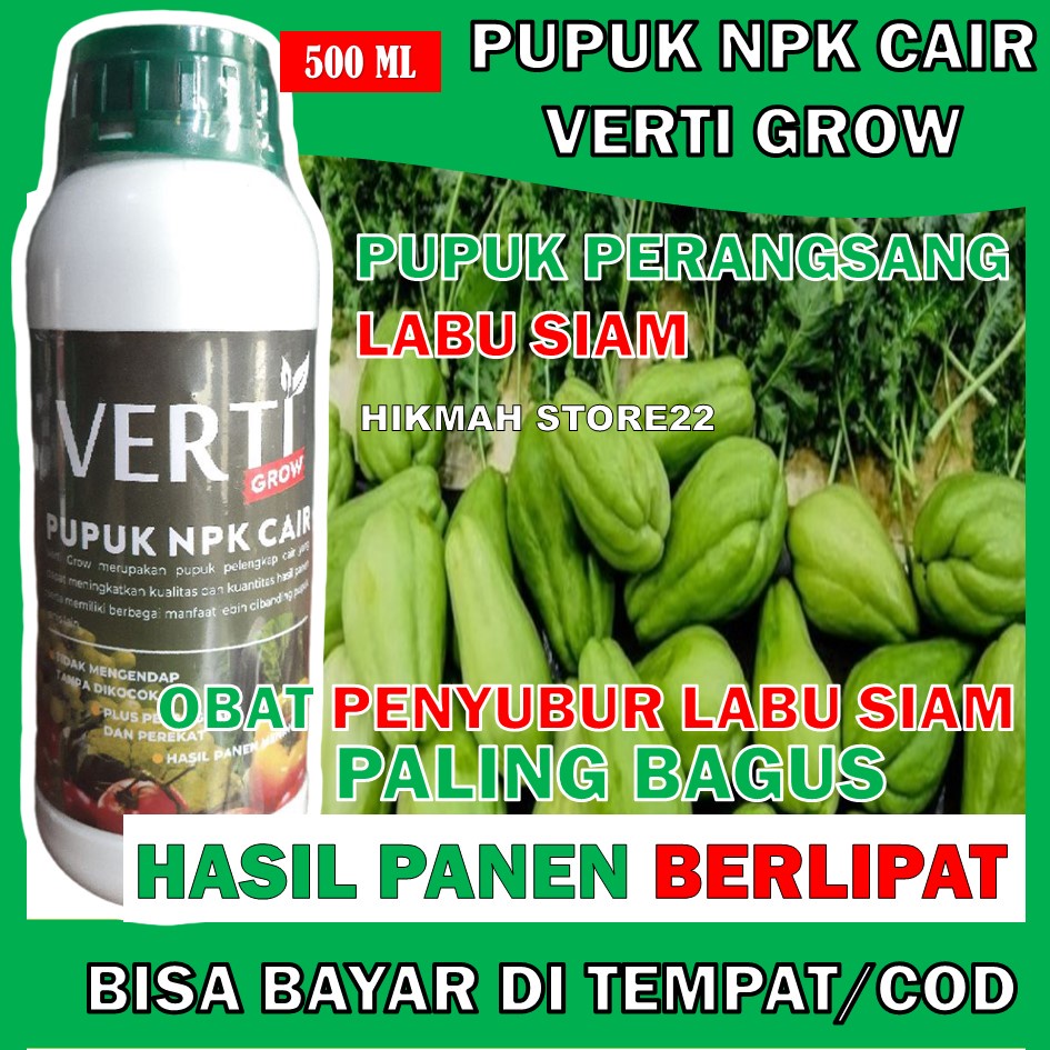 Jual PUPUK NPK CAIR VERTI GROW 500 ML Pupuk Semprot Pelebat Tanaman Labu Siam - Pupuk Perangsang ...