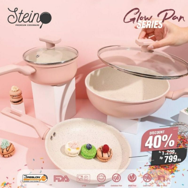 Stein Cookware SteinCookware Glow Pan Series Set Panci Penggorengan Wok ...