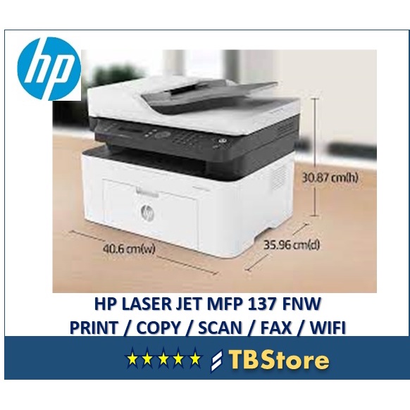Jual HP LASERJET MFP 137FNW PRINTER WIRELESS All IN ONE LASER JET 137 ...