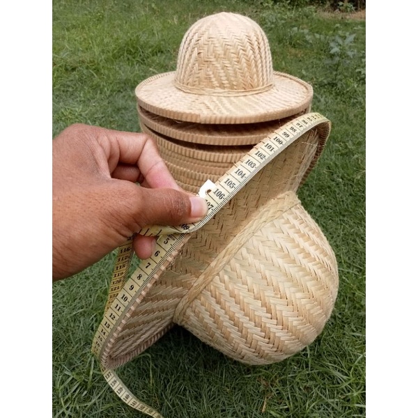 Jual 10 Buah Topi Bambu 2 Lapis Anyaman (Capil/Kupluk/peneduh kepala ...