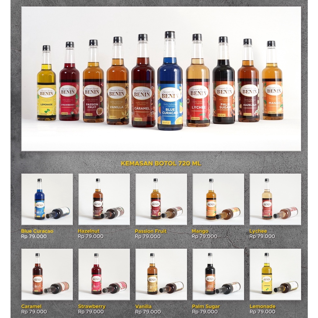Jual Benin Syrup Minuman 720 ml - Varian Fruit | Shopee Indonesia