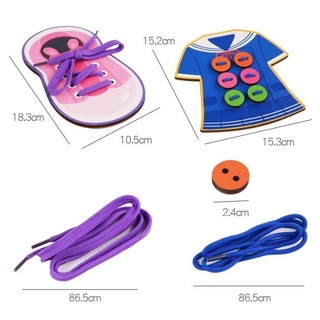 Jual mainan motorik anak meronce memasang tali sepatu dan kancing baju ...