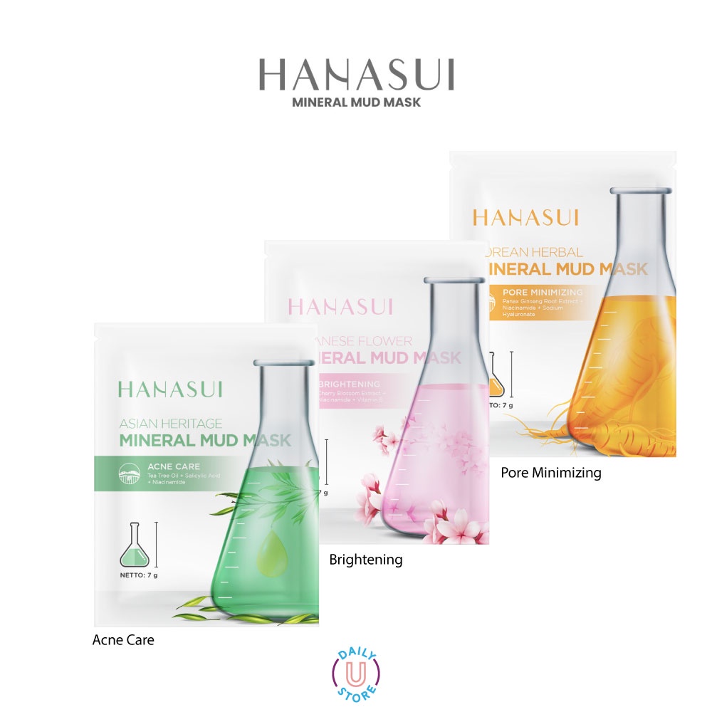 Jual HANASUI Asian Heritage Mud Mask - Masker Wajah Acne/Brigtening ...