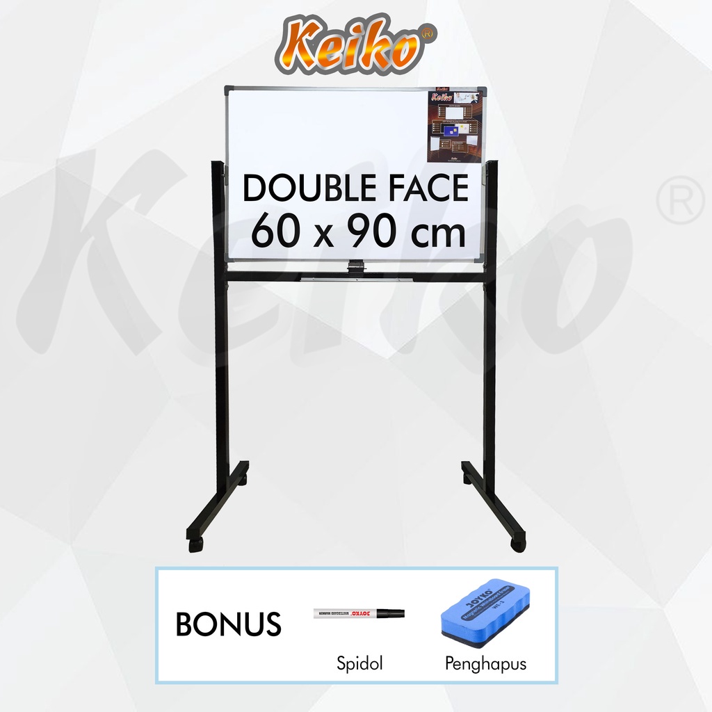 Jual Papan Tulis Whiteboard / White Board Standing Double Face Keiko 60 ...