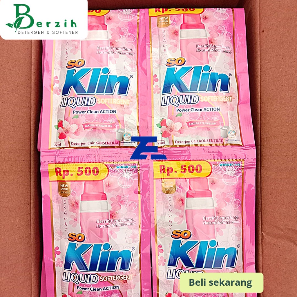 Jual Soklin Cair So Klin Liquid Detergen Soft Sakura Strawbery Softergen Rencengan 10+2 Sachet ...