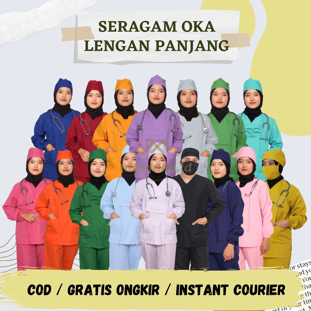 Jual SERAGAM OKA LENGAN PANJANG/ BAJU OPERASI OKA / BAJU PERAWAT/ BAJU ...