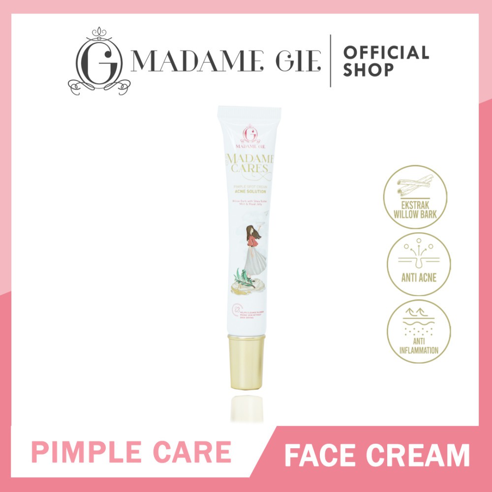 Jual Madame Gie Madame Cares Pimple Spot Cream Acne Solution - Skin Care Acne Spot Gel | Shopee ...