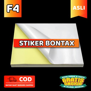 Jual Kertas Stiker Bontax F4 Polos Glossy Isi 50 Lembar Sticker Bontak ...