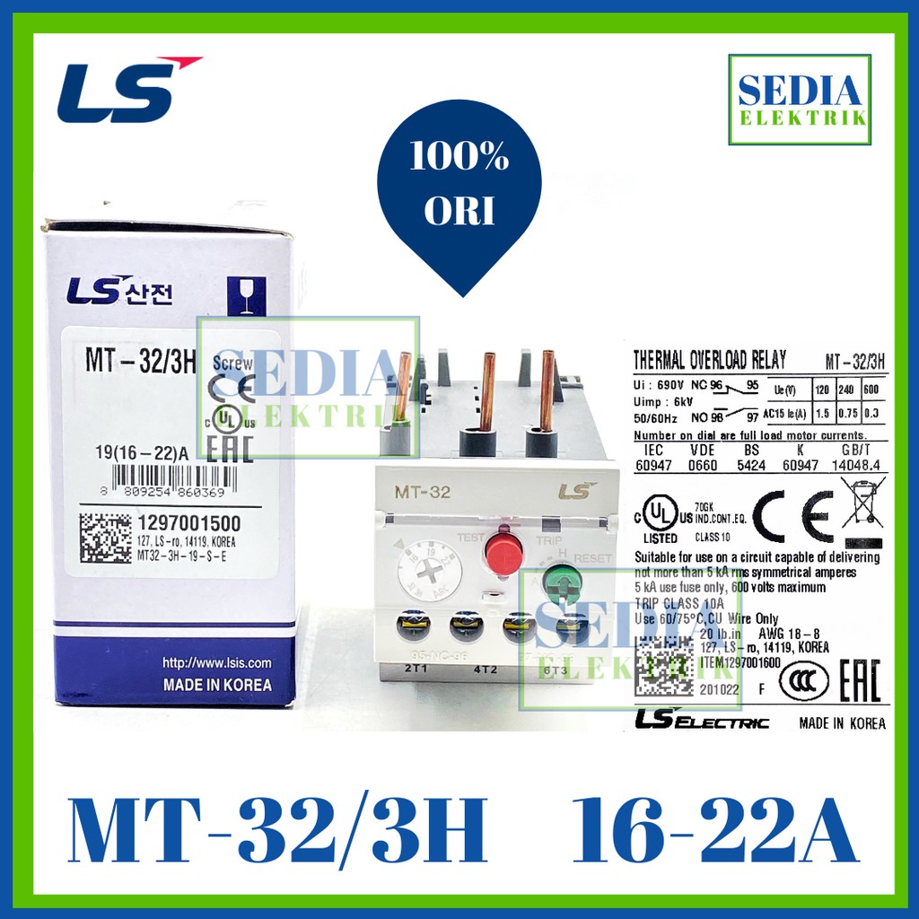 Jual LS THERMAL OVERLOAD RELAY MT-32/3H 16-22A 19A MT-32 MT 32 | Shopee ...