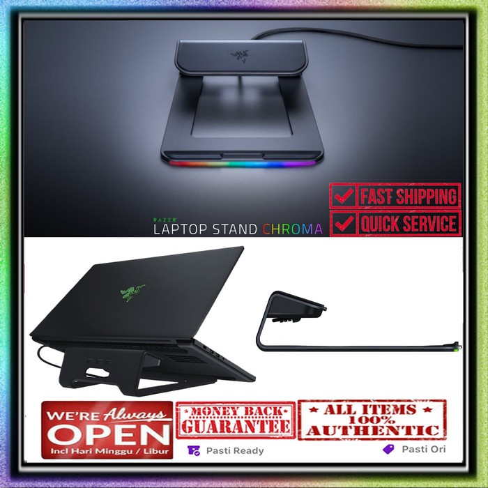 Jual Razer Laptop Stand Chroma Anodized Aluminum Construction - 3X Port ...