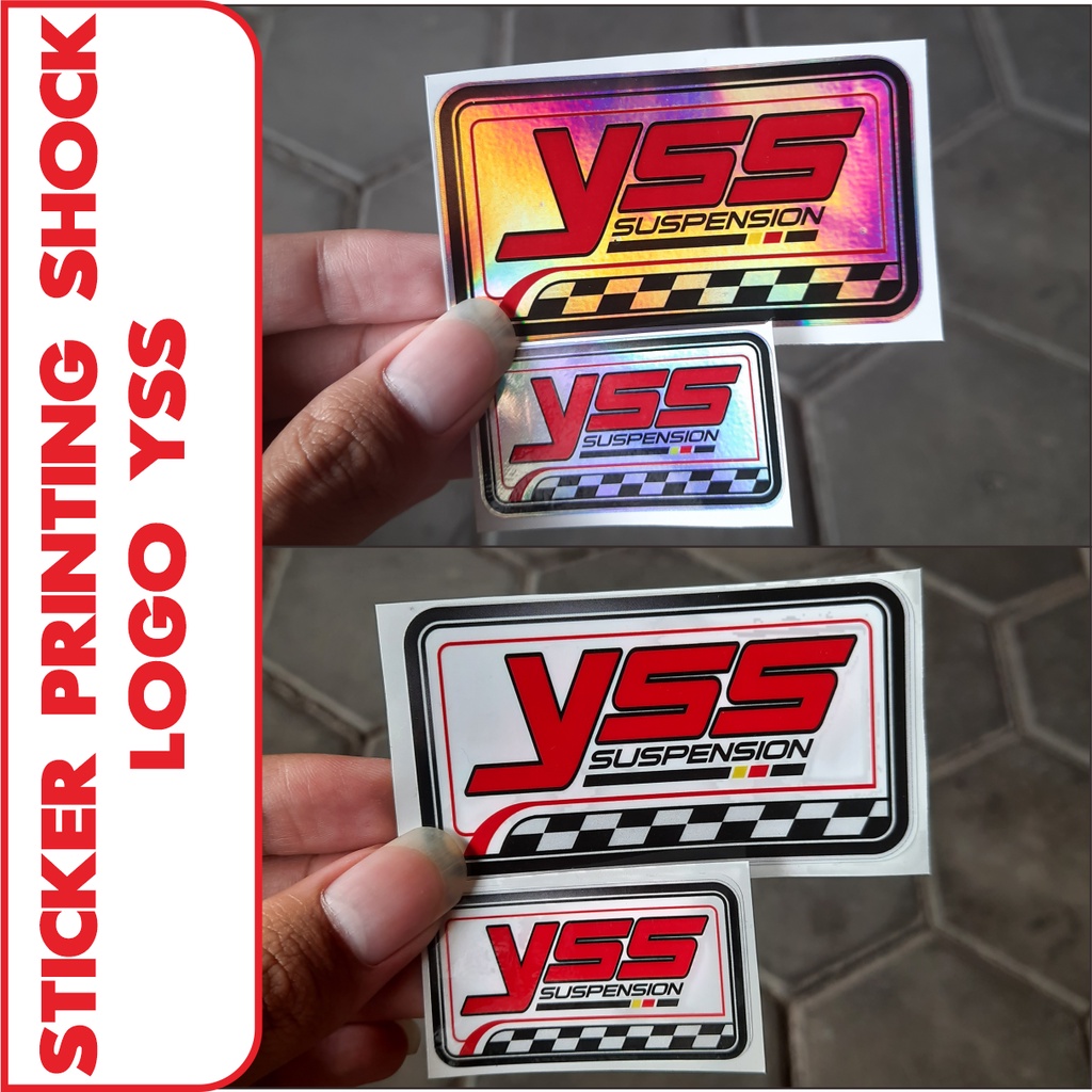 Jual Stiker Print Cut Logo YSS Shock Hologram Sticker Printcut Skok sok ...