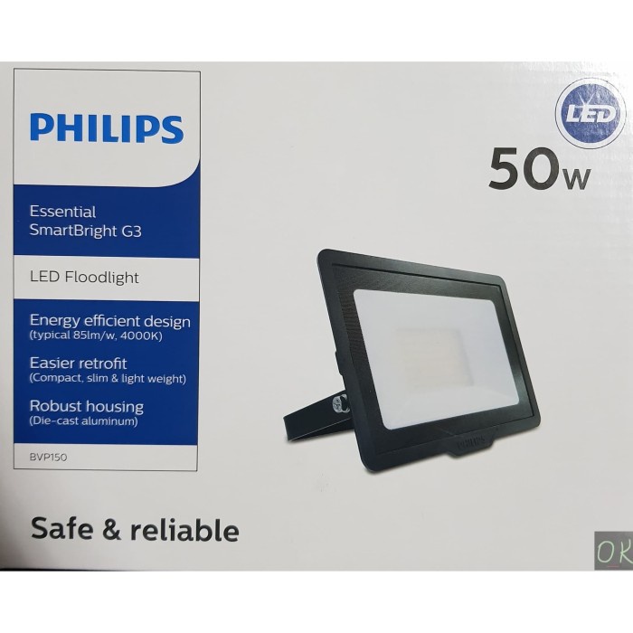 Jual Lampu Sorot Floodlight LED PHILIPS BVP 150 50W Putih / Kuning Indonesia|Shopee Indonesia