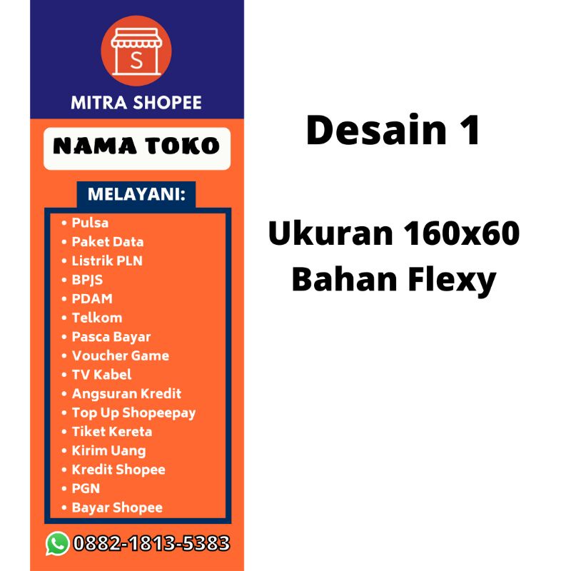Jual Cetak Banner / Spanduk Mitra Shopee Ukuran 160x60 cm Bahan Flexi | Shopee Indonesia