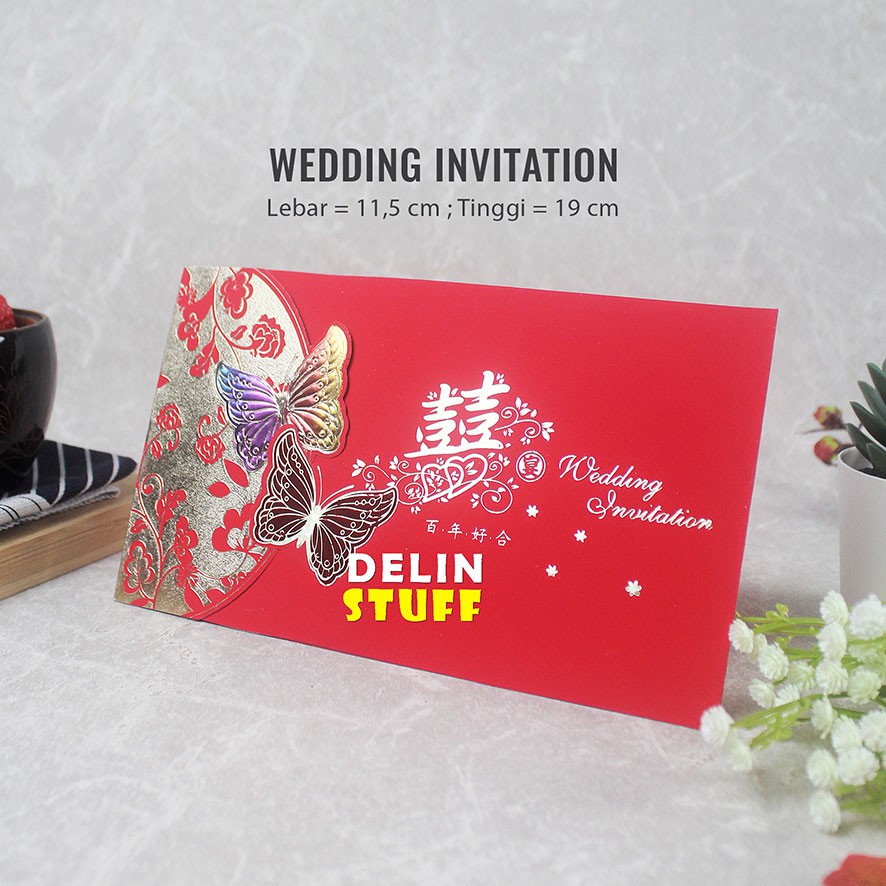 Jual Undangan Pernikahan Perkawinan Sangjit Shuang Xi / Chinese Wedding ...