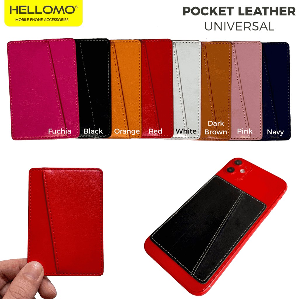 Card Holder Hp Pocket Leather Card Slot Handphone Tempat Simpan Kartu ...