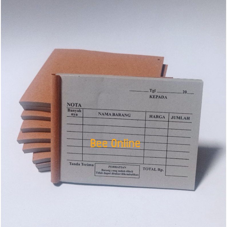 Jual NOTA KERTAS BURAM TANPA RANGKAP & NOTA RANGKAP ukuran kecil ...