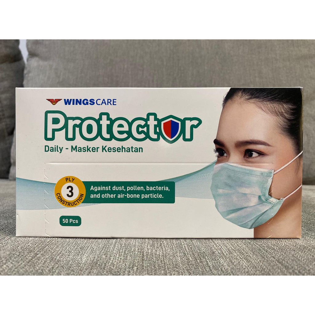 Jual Masker Wings Protector WingsCare 3 Ply ( isi 50 ) | Shopee Indonesia