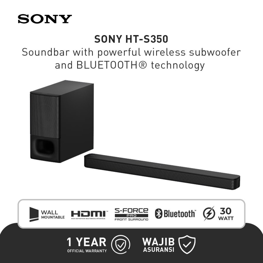 Jual Sony HT-S350 2.1 Soundbar with Powerful Wireless Subwoofer ...