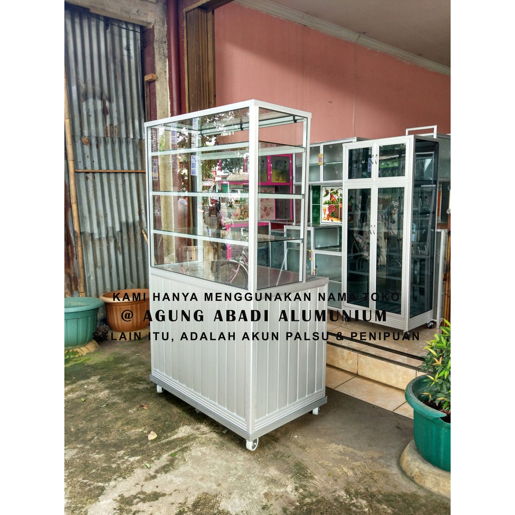 Jual Etalase / Gerobak Alumunium Dagang Nasi | Shopee Indonesia