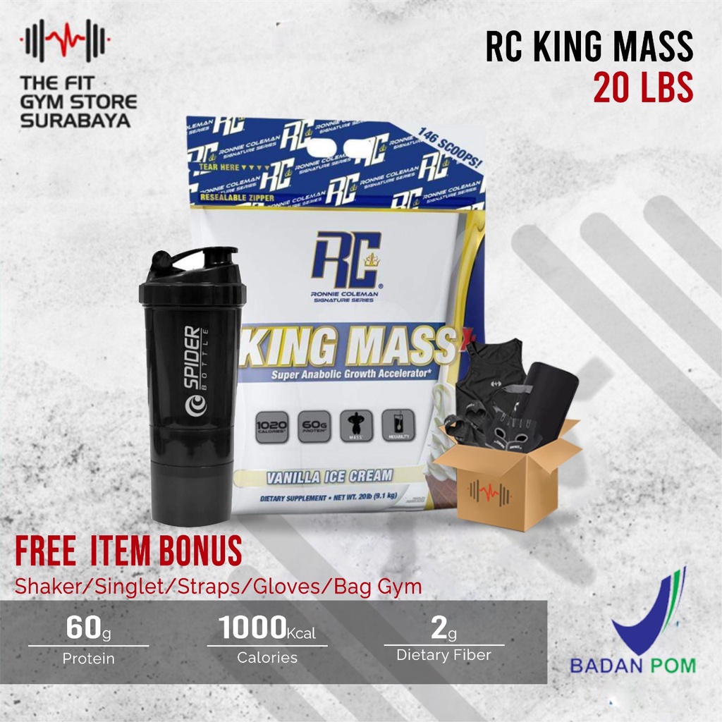 Jual RC King Mass XL 20 Lbs Weight Gainer Ronnie Coleman Signature ...